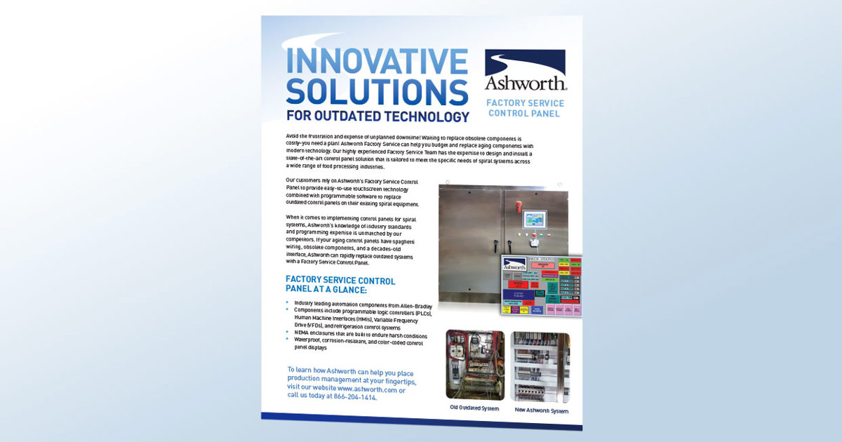 Control Panels Product Sheet | Ashworth Resource Center